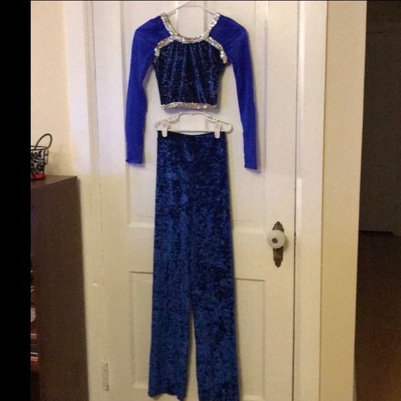 Costumes | Blue Velvet Two Piece Dance Costume | Poshmark
